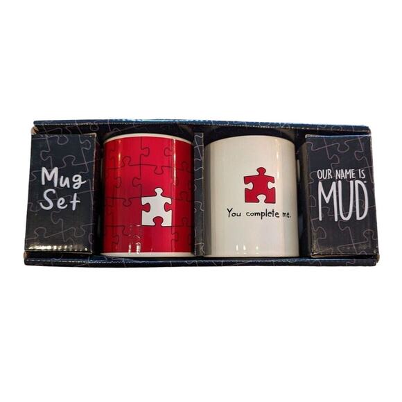 Enesco | Dining | You Complete Me Puzzle Piece Coffee Mug Set Our Name ...